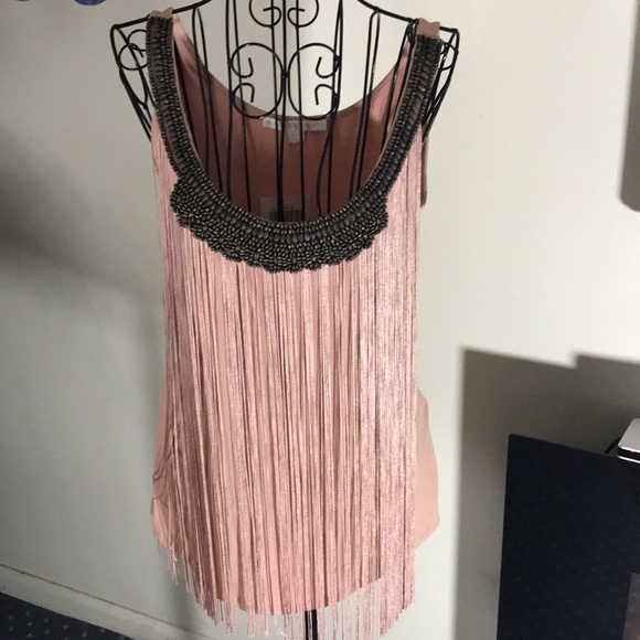 Boston Proper | Tops | Boston Proper Beaded Fringe Tank Nwt | Poshmark